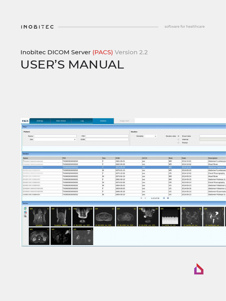 Inobitec DICOM Server - PACS - Usermanual - en | PDF