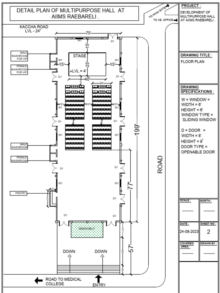Multipurpose Hall - Floor Plan | PDF