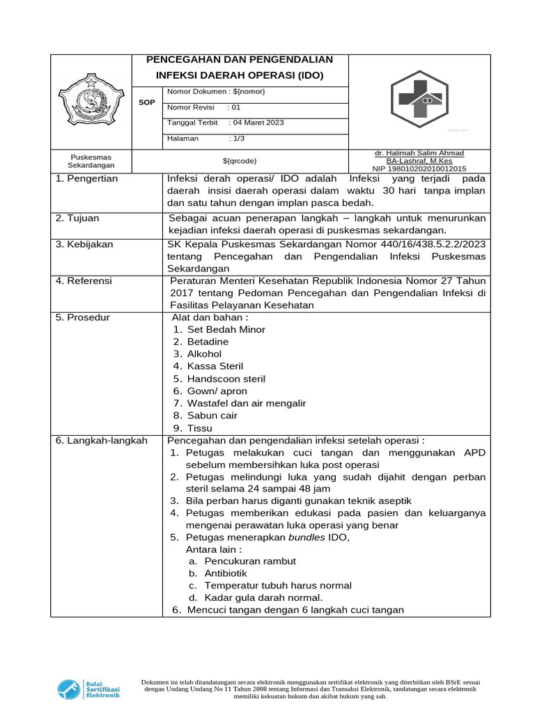 SOP IDO 2023 Oke | PDF