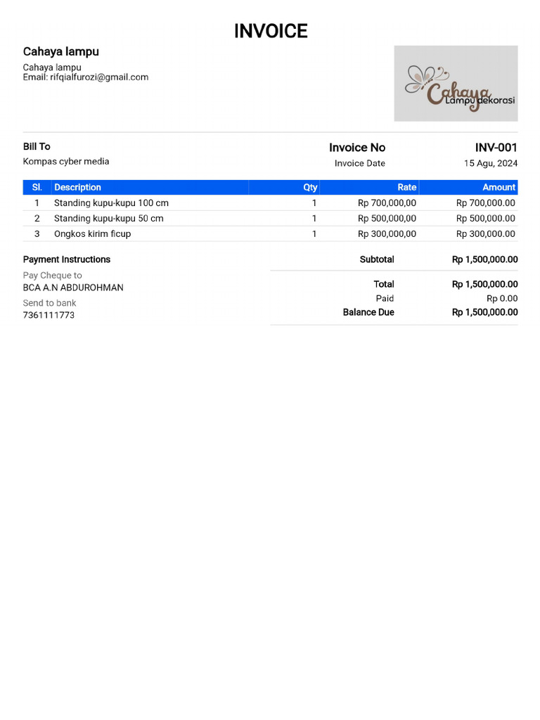 Invoice INV 001 | PDF