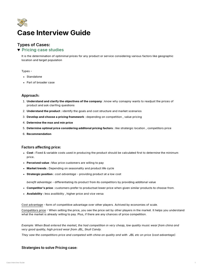 Case Interview Guide | PDF