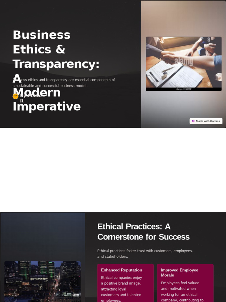 Business Ethics and Transparency A Modern Imperative | PDF