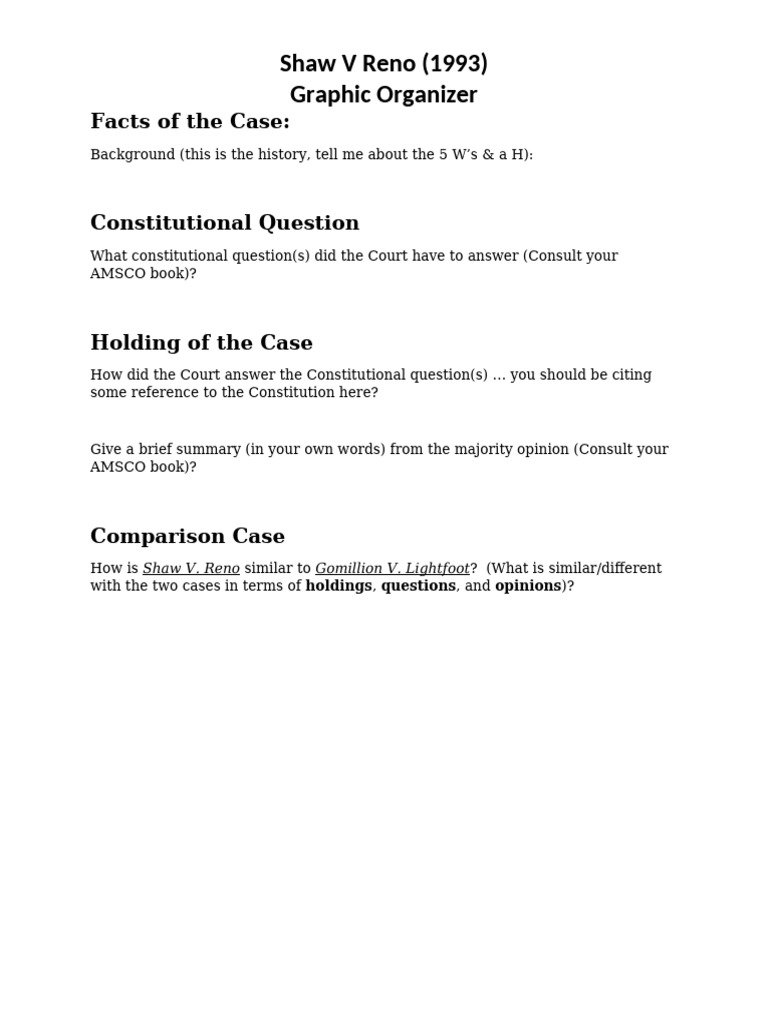 Amiri Brown - Shaw Reno Graphic Organizer | PDF