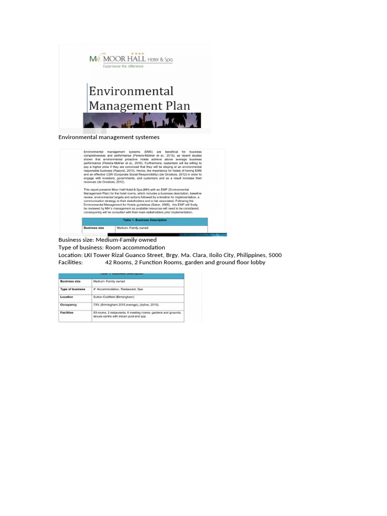 Sample Only ENVIRONMENTAL MANAGEMENT PLAN | PDF