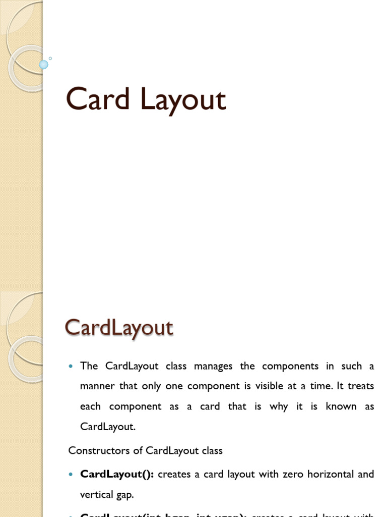 7 Cardlayout | PDF