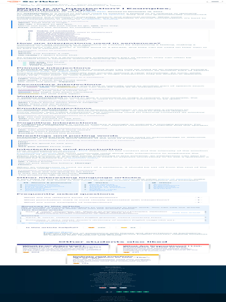 What Is An Interjection Examples, Definition & Types | PDF