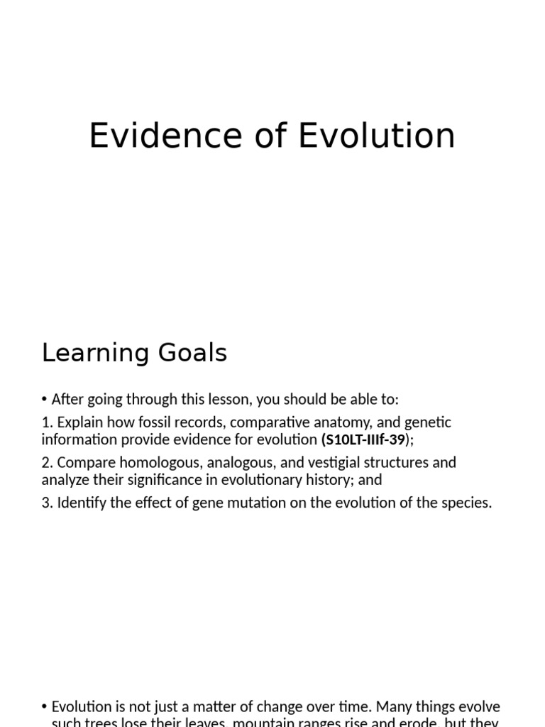 Evidence of Evolution | PDF