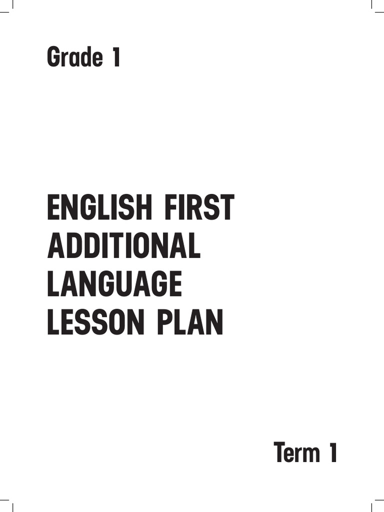 GR 1 Term 1 2018 EFAL Lesson Plan | PDF
