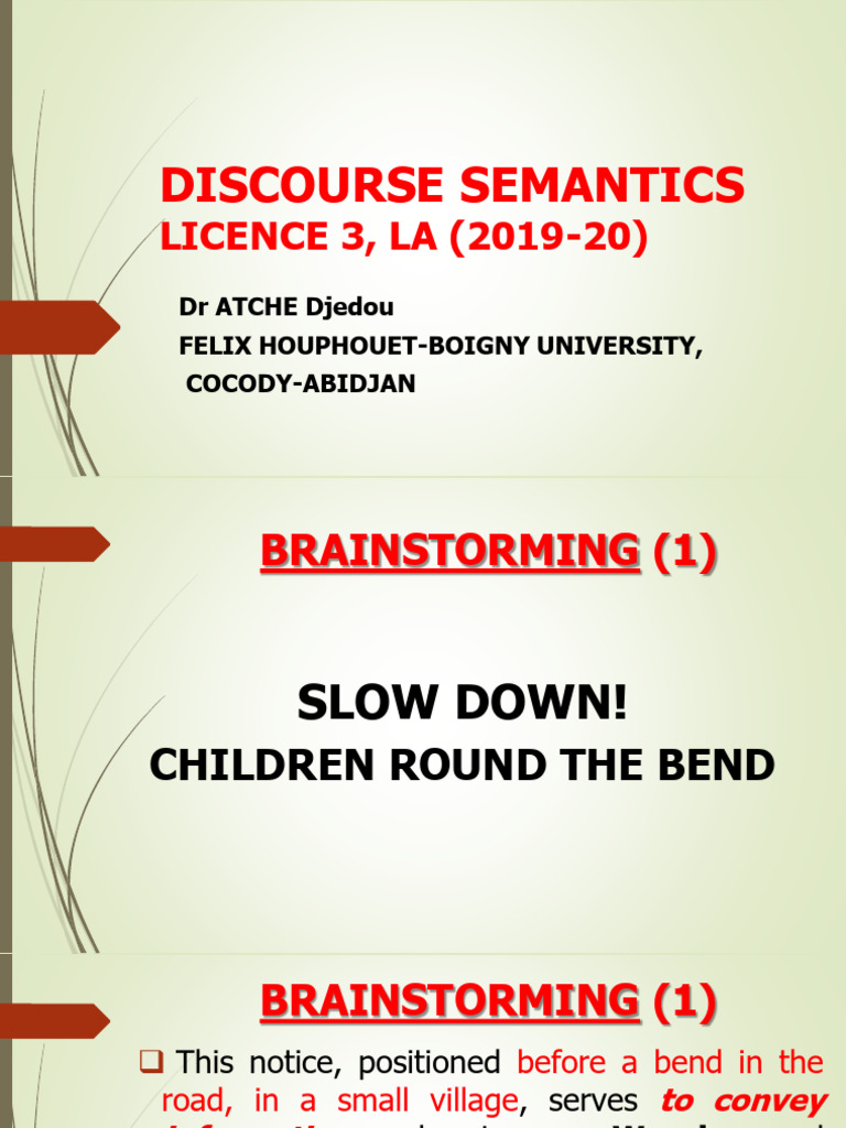 Discourse Semantics L3 1 | PDF