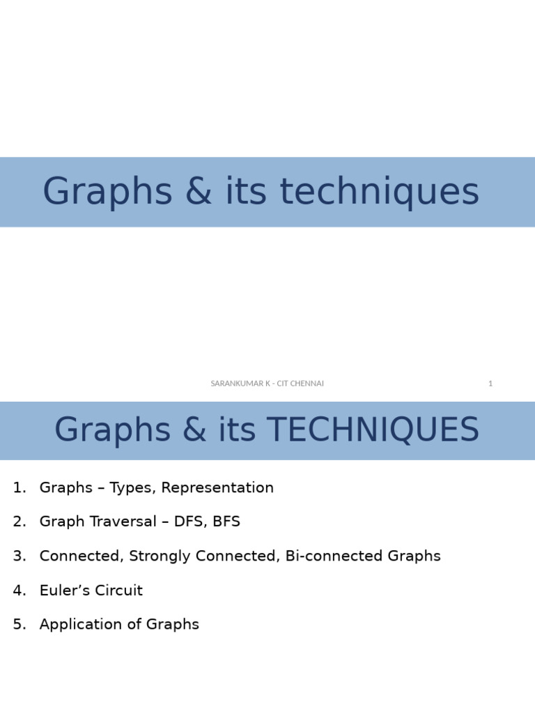 Graphs & Its Techniques | PDF
