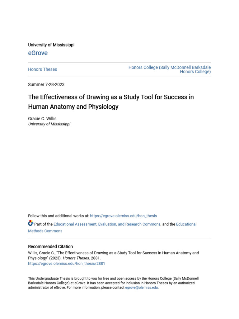 The Effectiveness of Drawing As A Study Tool For Success in Human | PDF