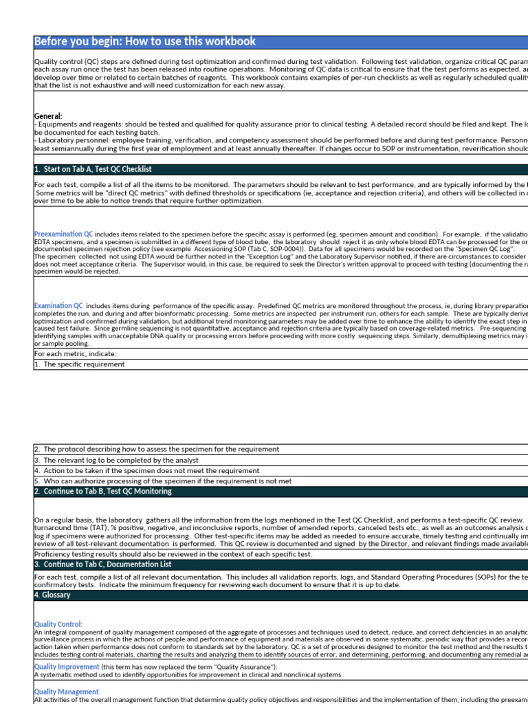 VERSION-3.0 5 Quality Management Worksheet | PDF | Assay | Dna Sequencing