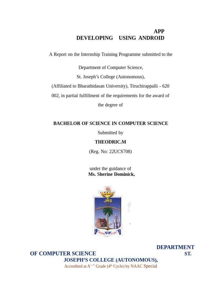 Theodric SJC Report | PDF | Android (Operating System) | Computers