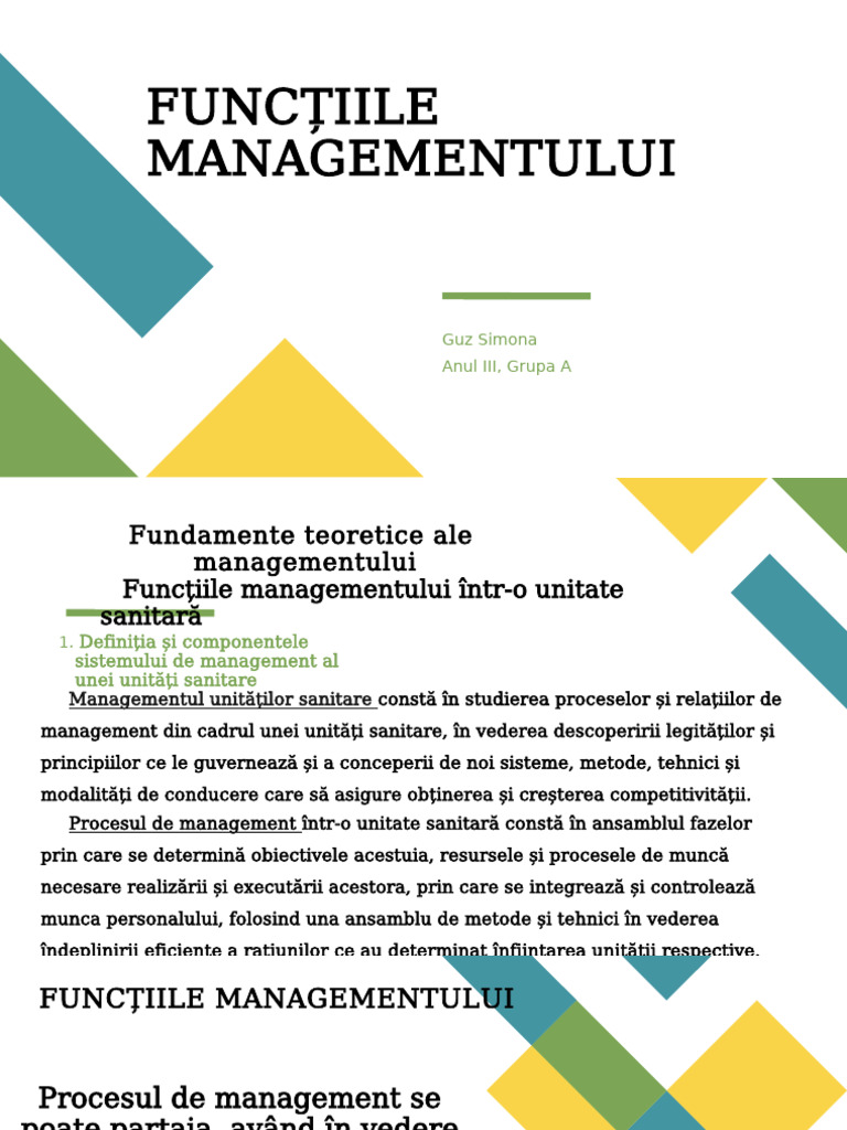 Funcțiile Managementului | PDF