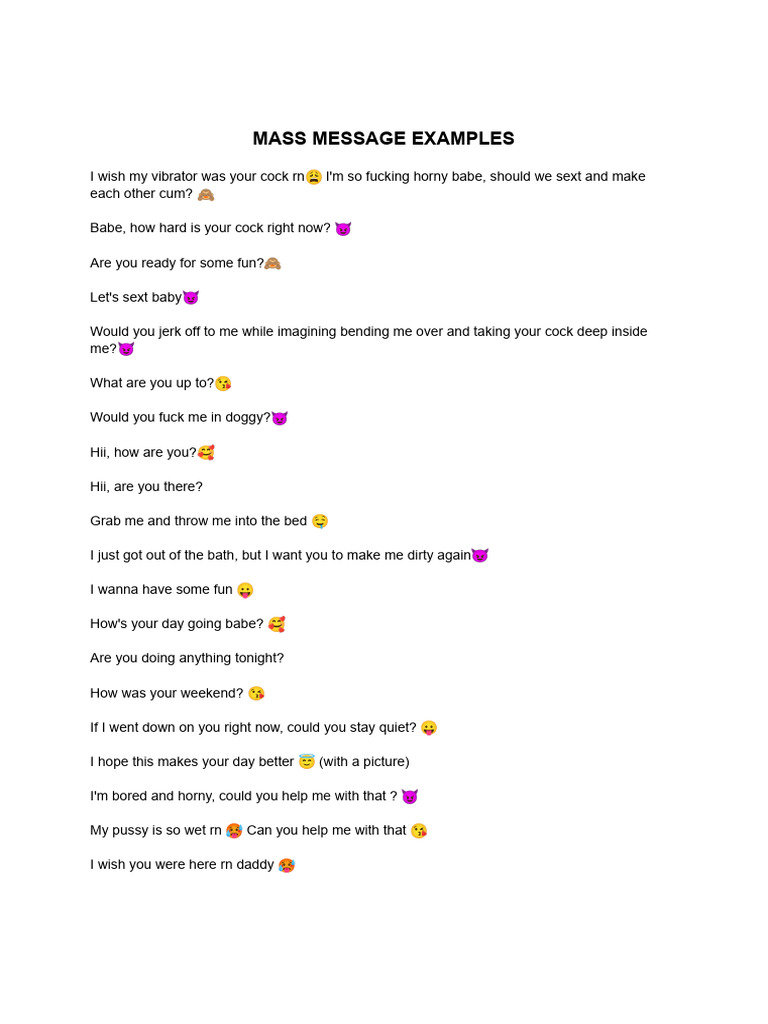Mass Messages | PDF