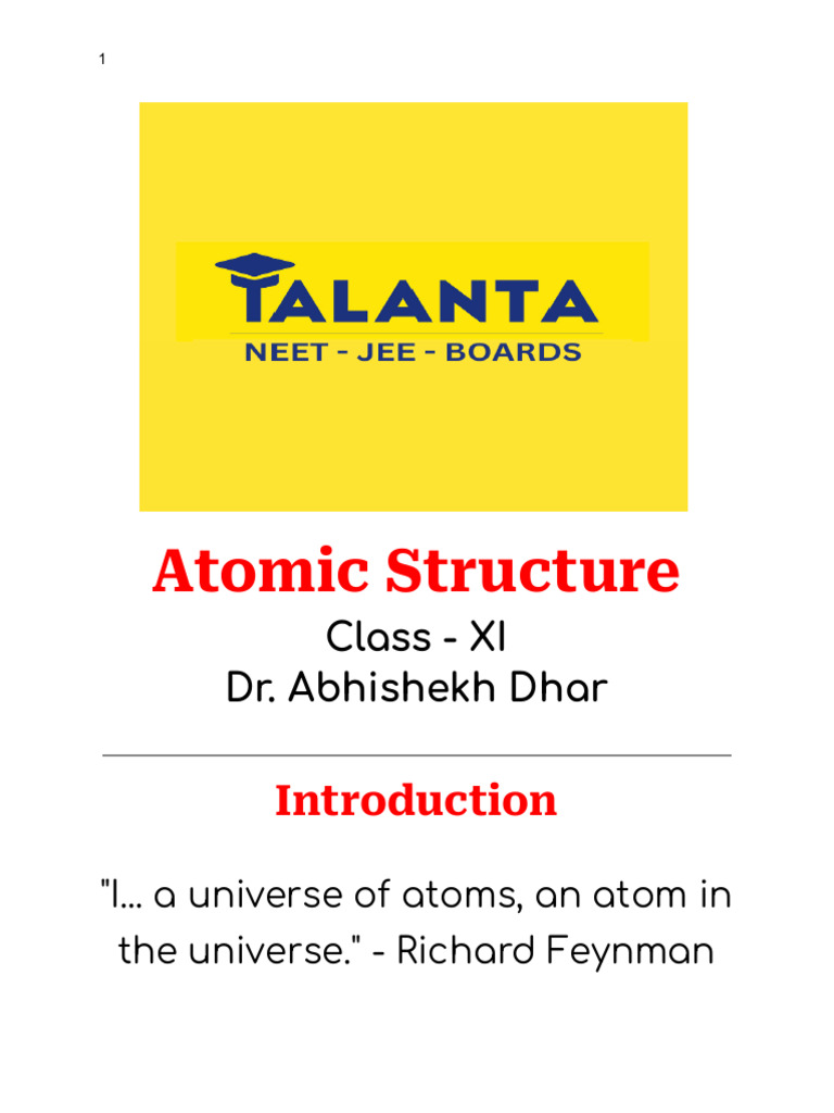 Atomic Structure TALANTA | PDF