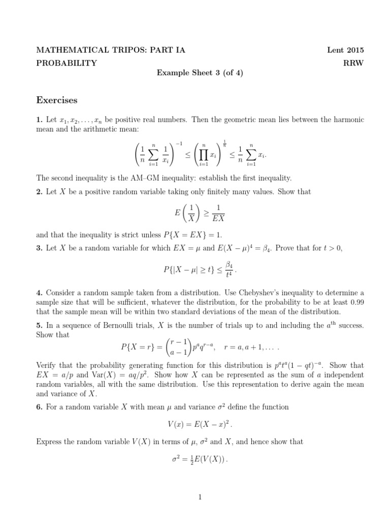 Prob 1A Example Sheet 3 | PDF