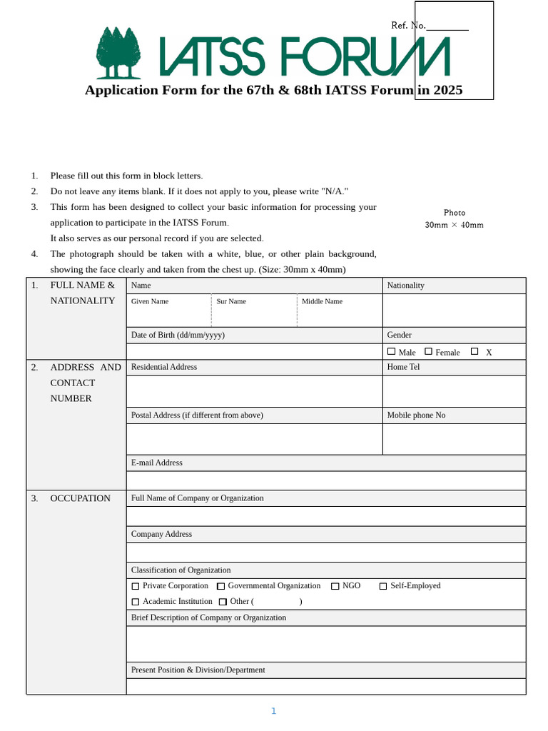Application Form 67 68 Word | PDF