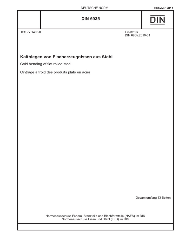 Din 6935 2011-10 | PDF
