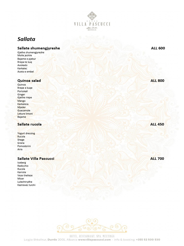 Menu Restoranti Pascucci Grand Gourmet | PDF