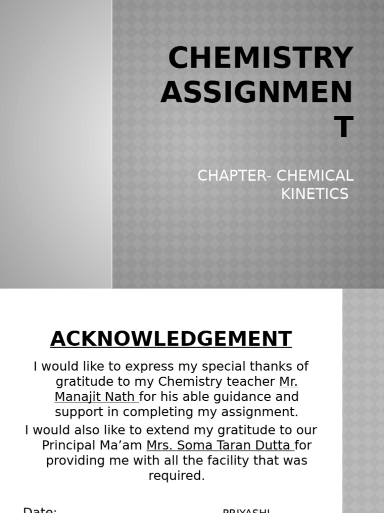 Chemistry Assignment | PDF