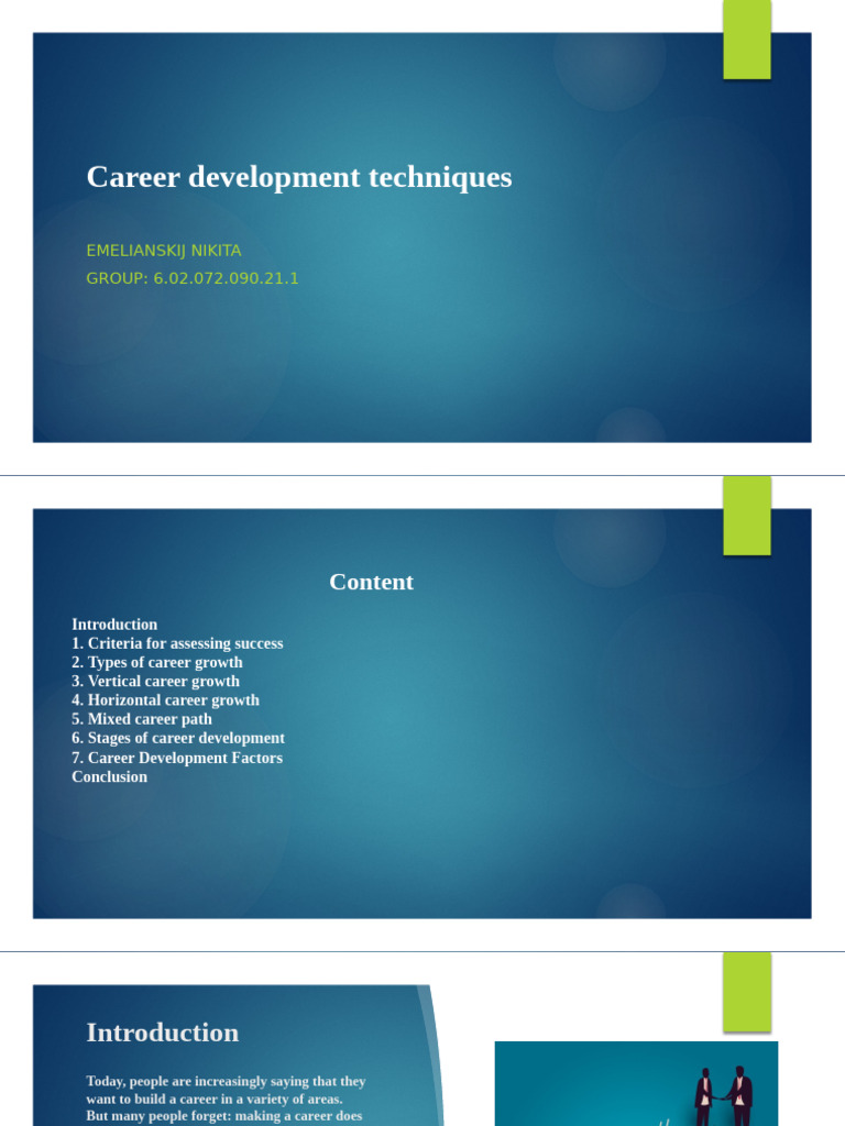 Career Development Techniques | PDF