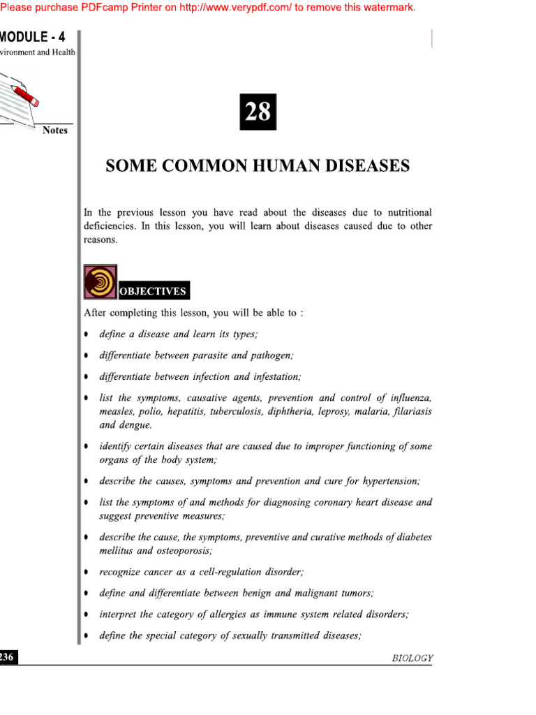 Common Diseases in Human | PDF
