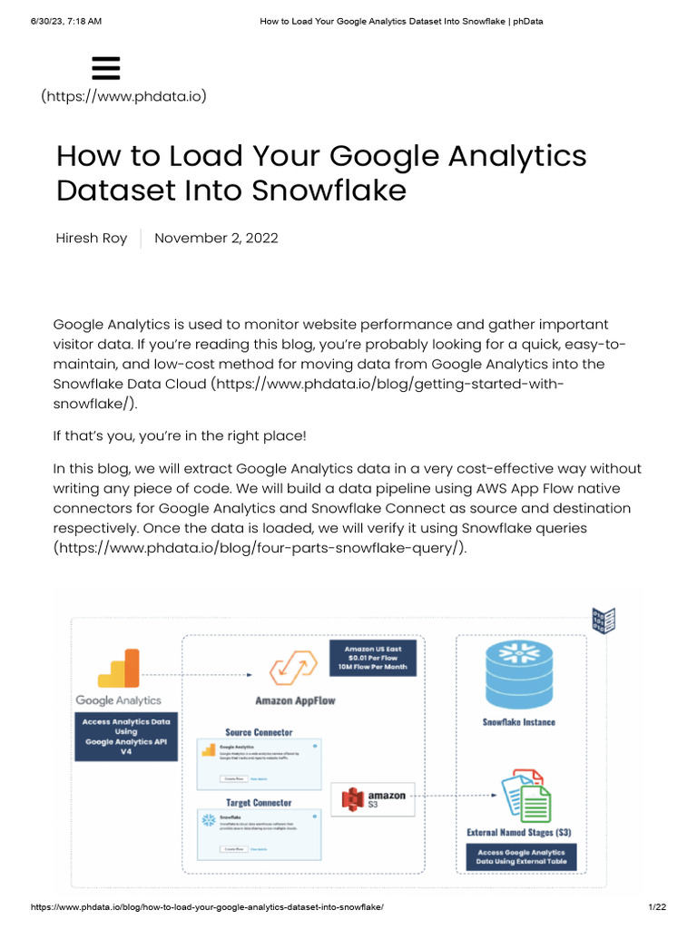 How To Load Your Google Analytics Dataset Into Snowflake - PhData | PDF