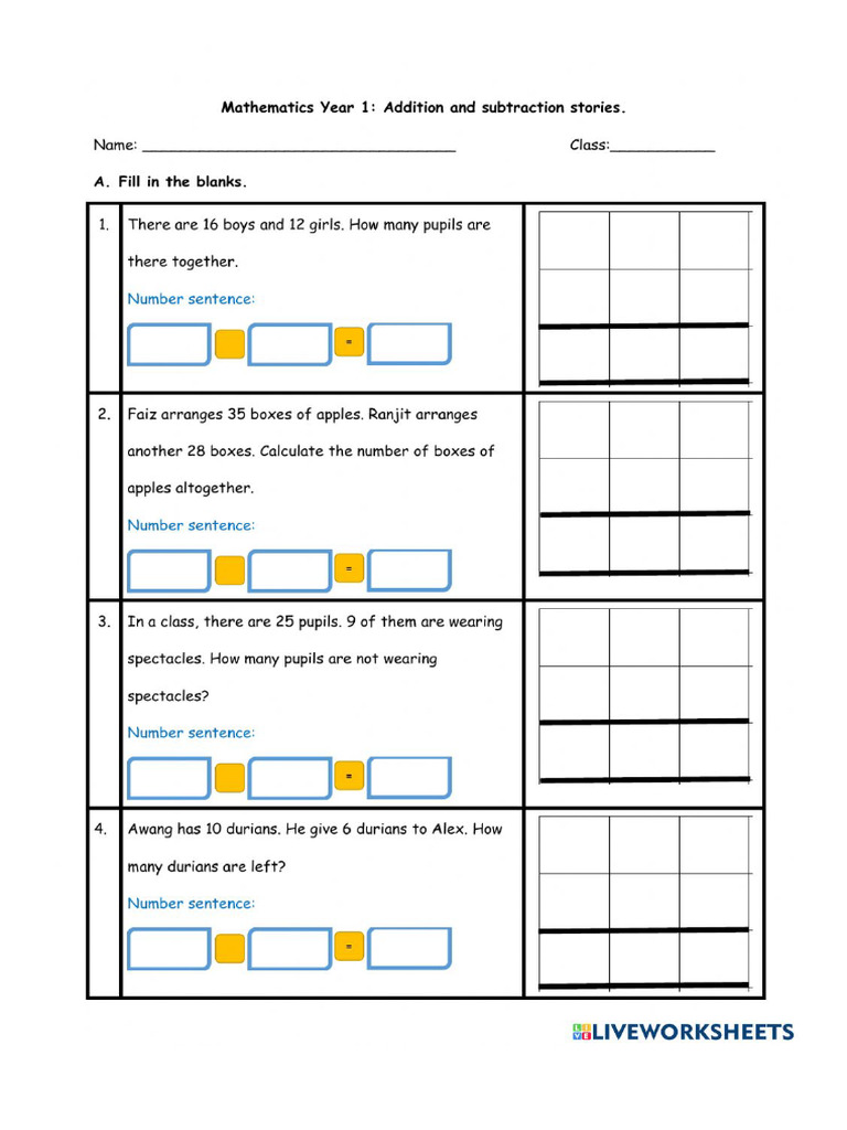 Addition and Subtraction PROBLEM SOLVING (Printed) | PDF