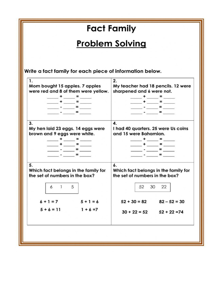 Fact Families (Printed) | PDF
