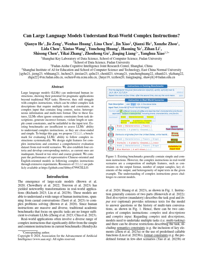 Can Large Language Models Understand Real-World Complex Instructions? | PDF