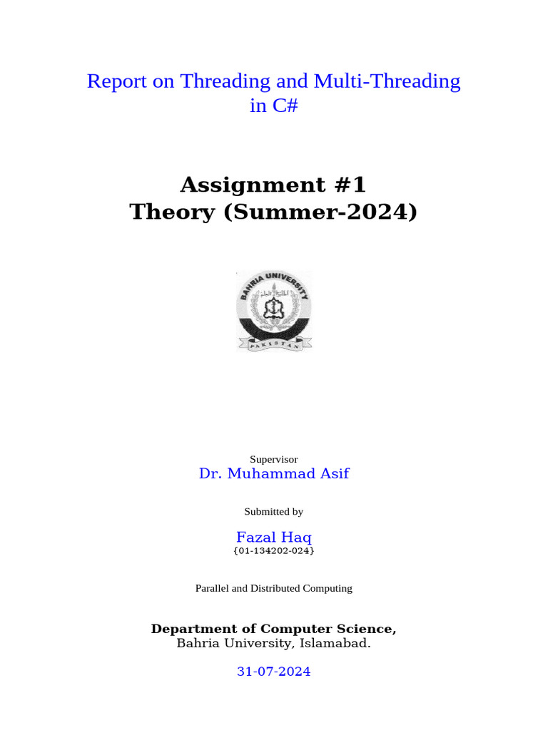 Assigment 1 PDC | PDF