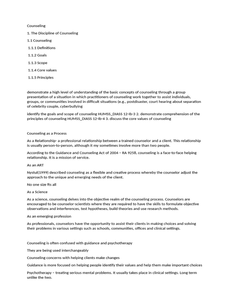 Counseling | PDF