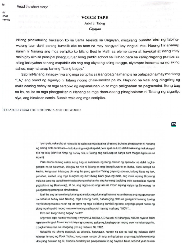 Short Story Voice Tape | PDF