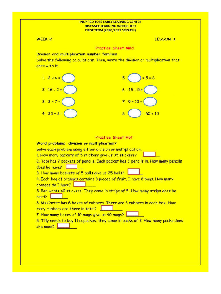 Multiplication & Division | PDF
