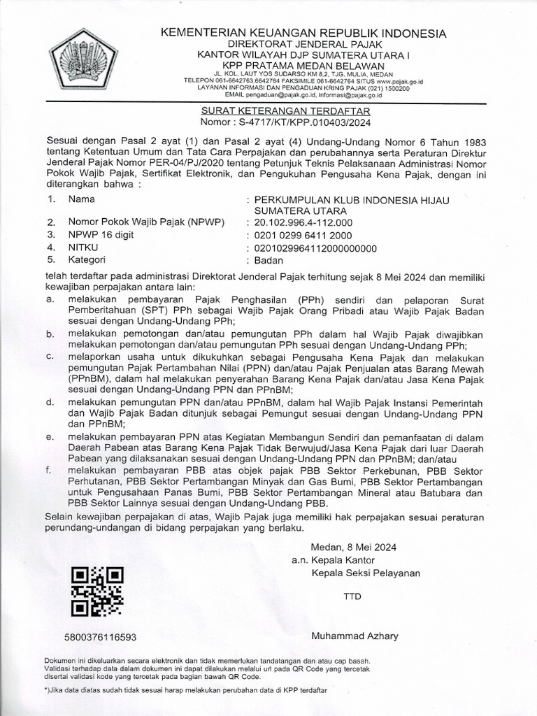 SKT NPWP KIH Sumut | PDF