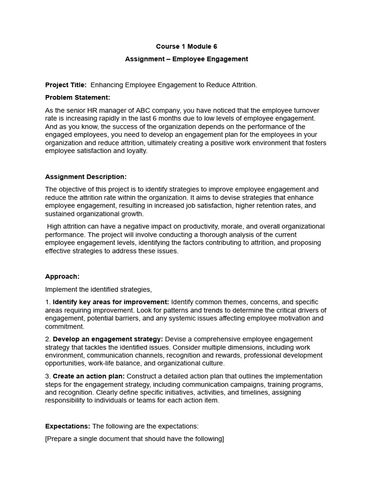 Assignment - Employee Engagement | PDF