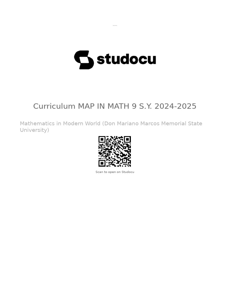 Curriculum Map in Math 9 Sy 2024 | PDF