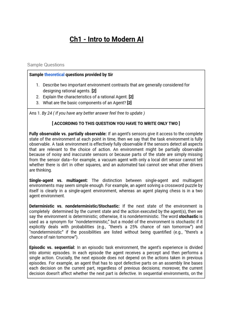 CSE 4107 AI Part A Mamun Sir Google Docs | PDF