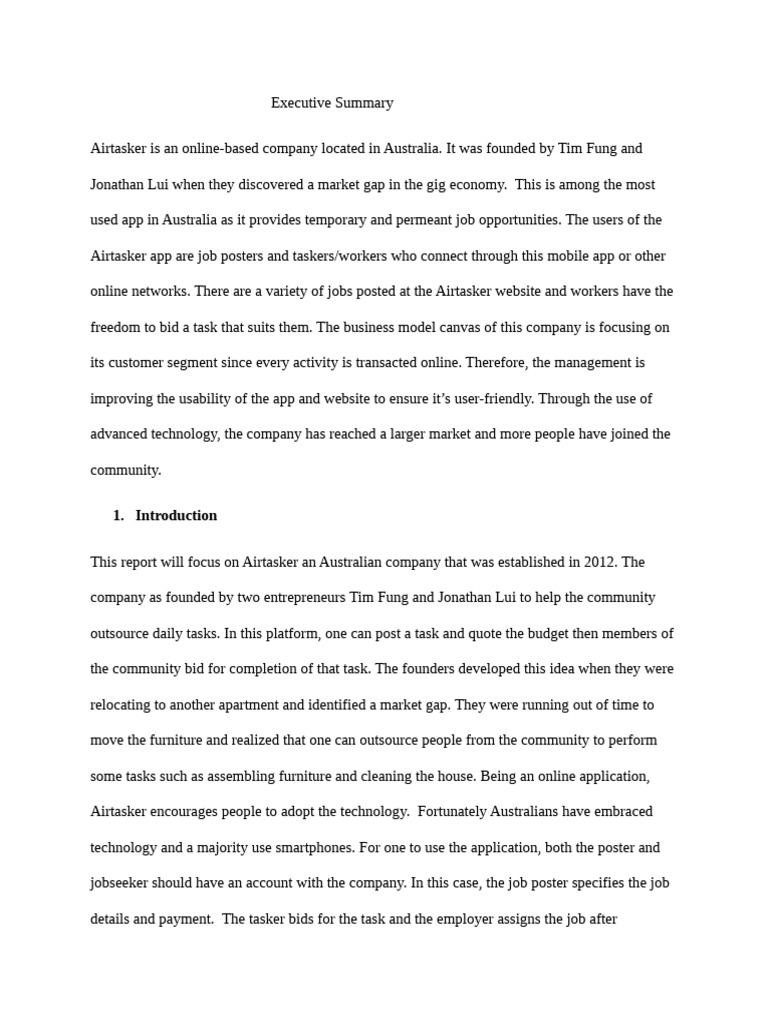 Airtasker Company | PDF