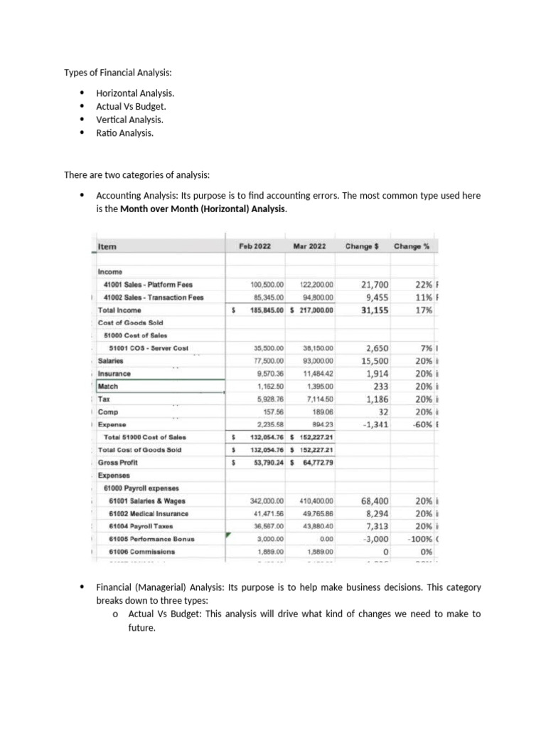 Types of Financial Analysis | PDF