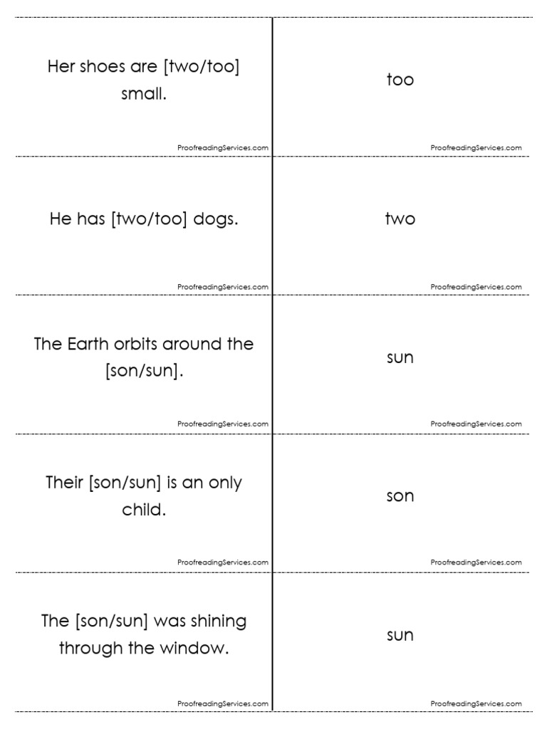 354 Flashcards You Can Use To Study Homophones - FINAL | PDF
