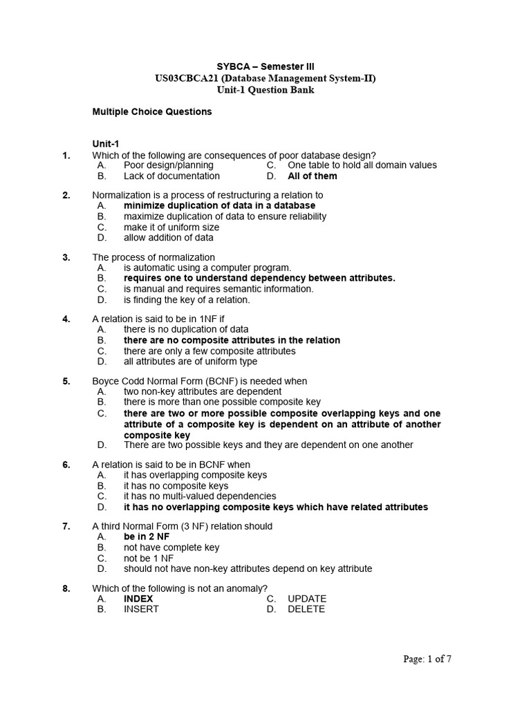 DBMS-II Question Bank2019 | PDF