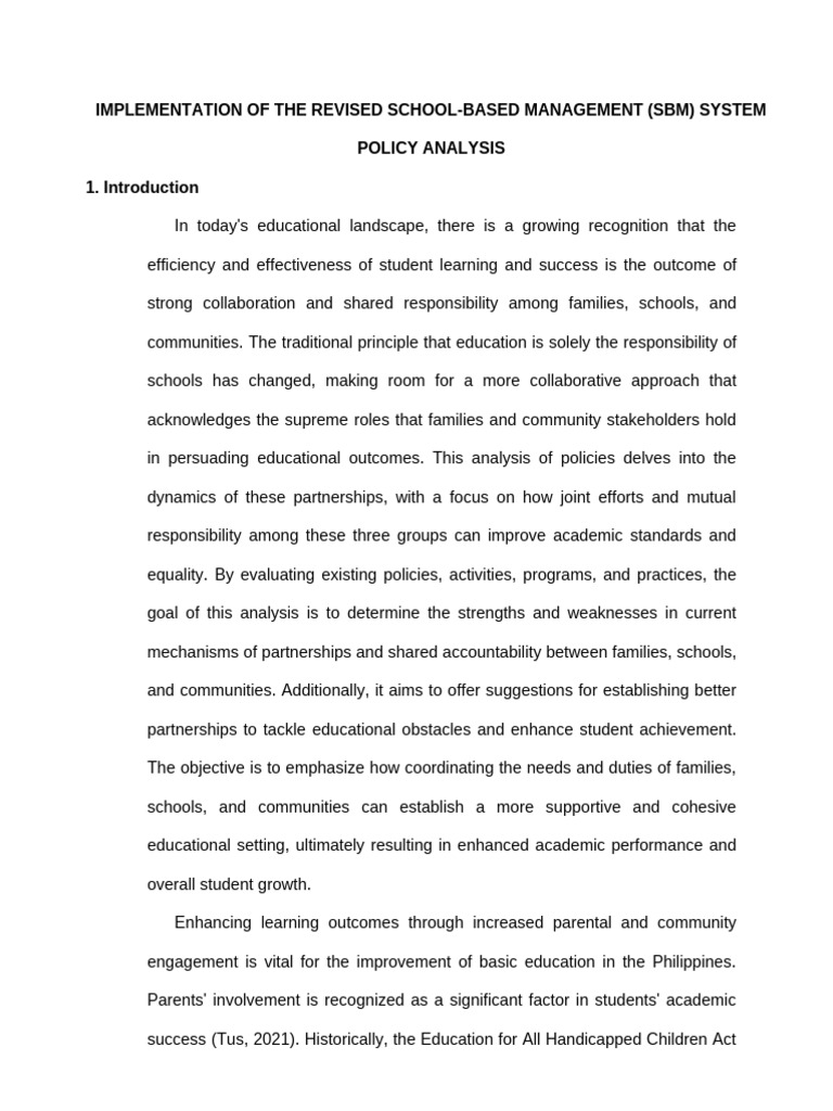 Public Policy Analysis Paper | PDF