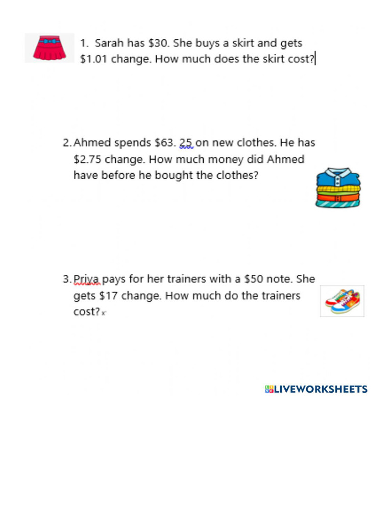 Money Word Problem | PDF