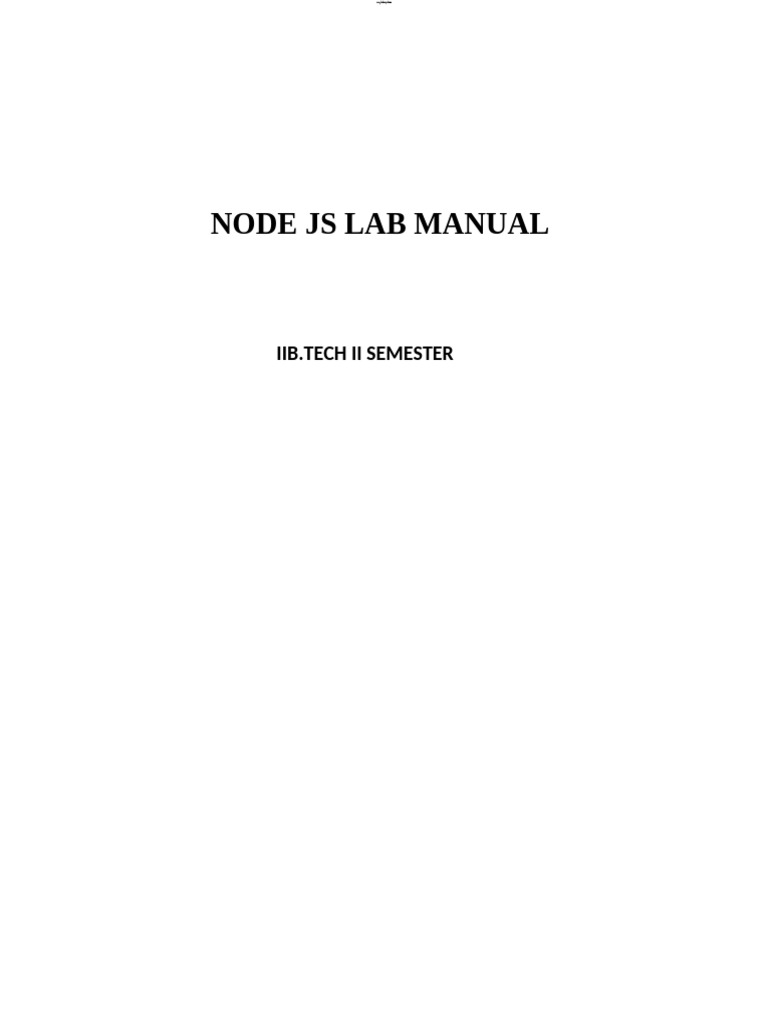 Nodejs-Lab-Manual r22 Cse | PDF