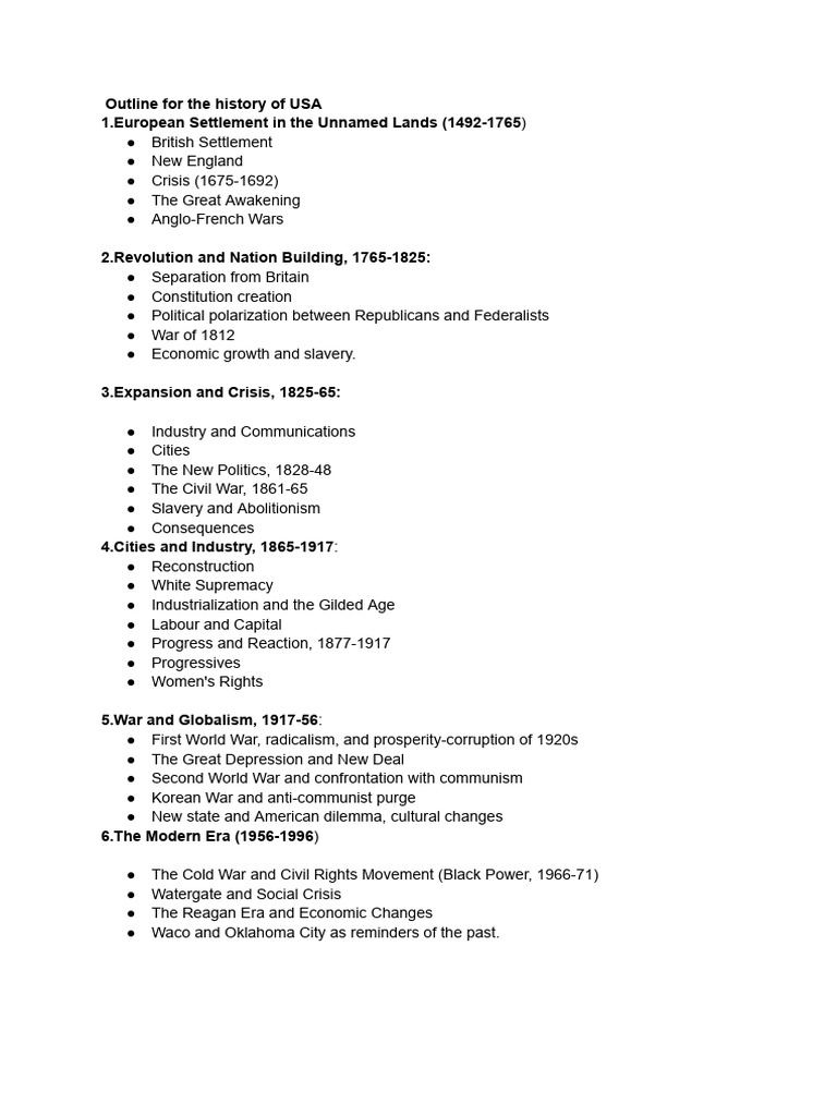 History of the USA: Key Eras Explained | PDF