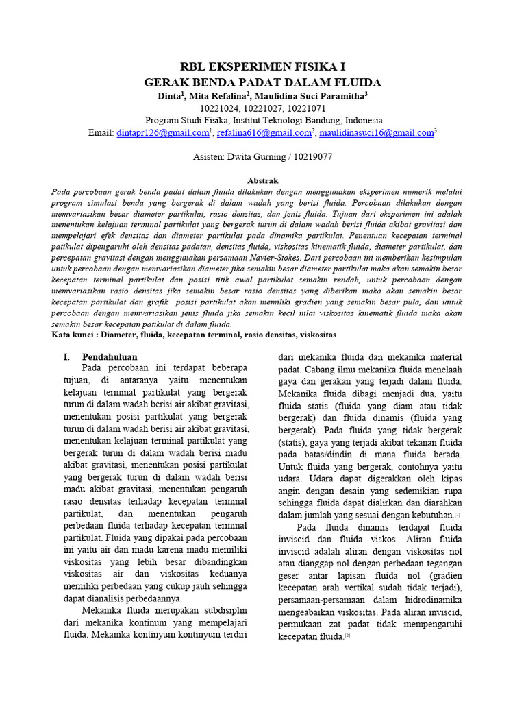 Laporan RBL Eksperimen Fisika I | PDF