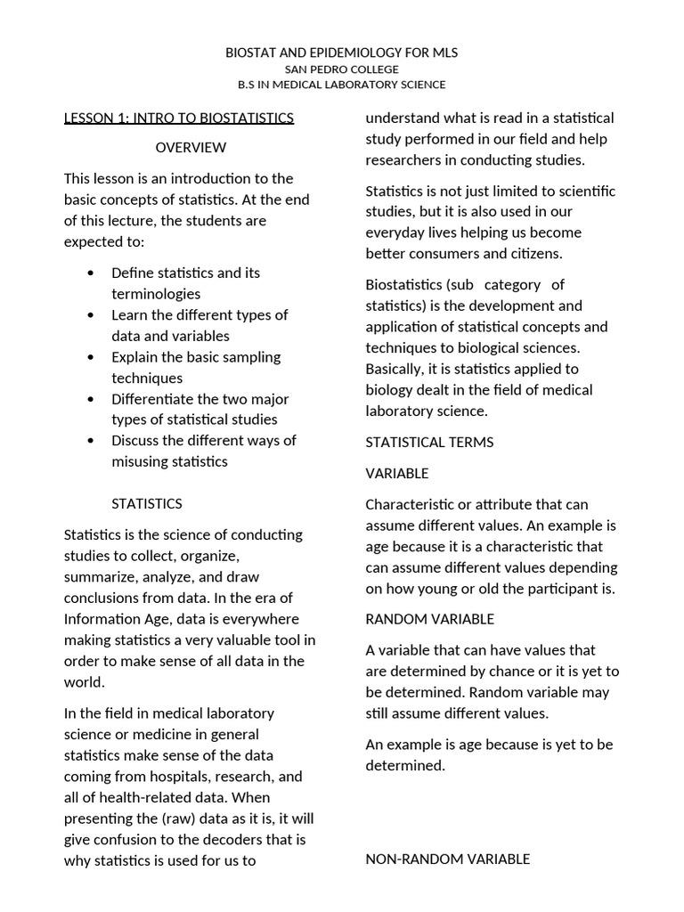 Biostat Spcbsmls | PDF