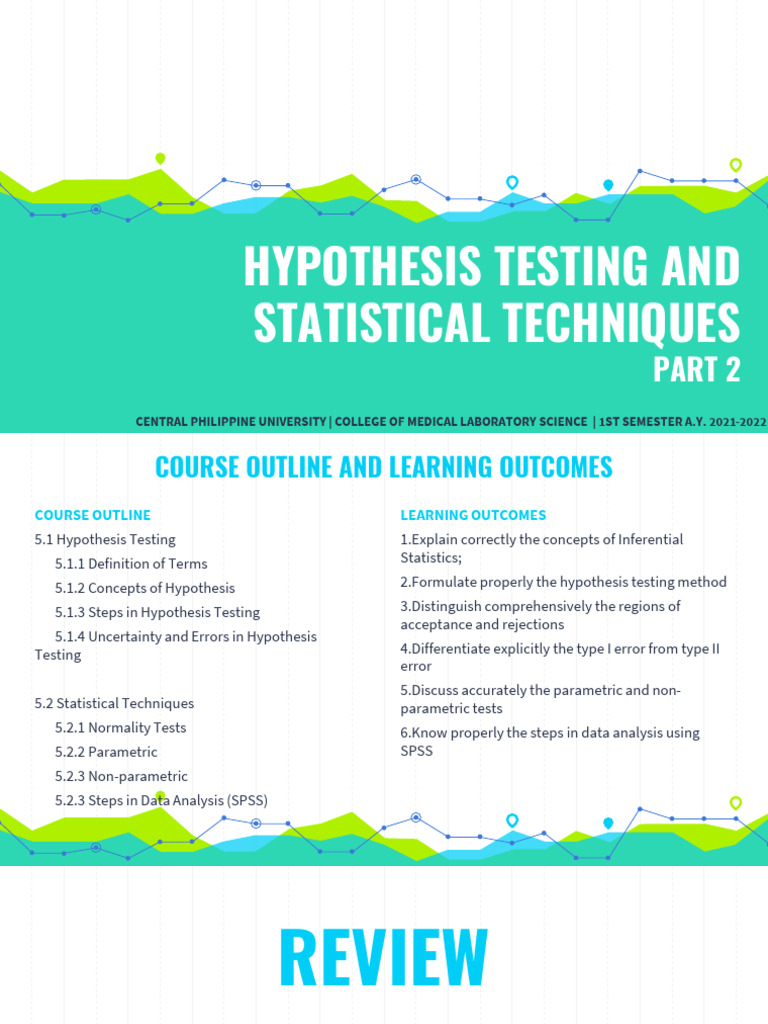 Module 5 - Statistical Techniques (Part 2) | PDF